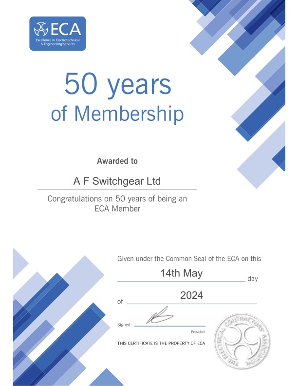 ECA Excellence in Electrotechnical Engineering 50 Year Award - AF ...